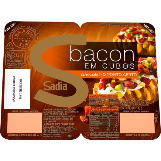 Bacon em cubos Sadia 140 g - Sonda Supermercado Delivery